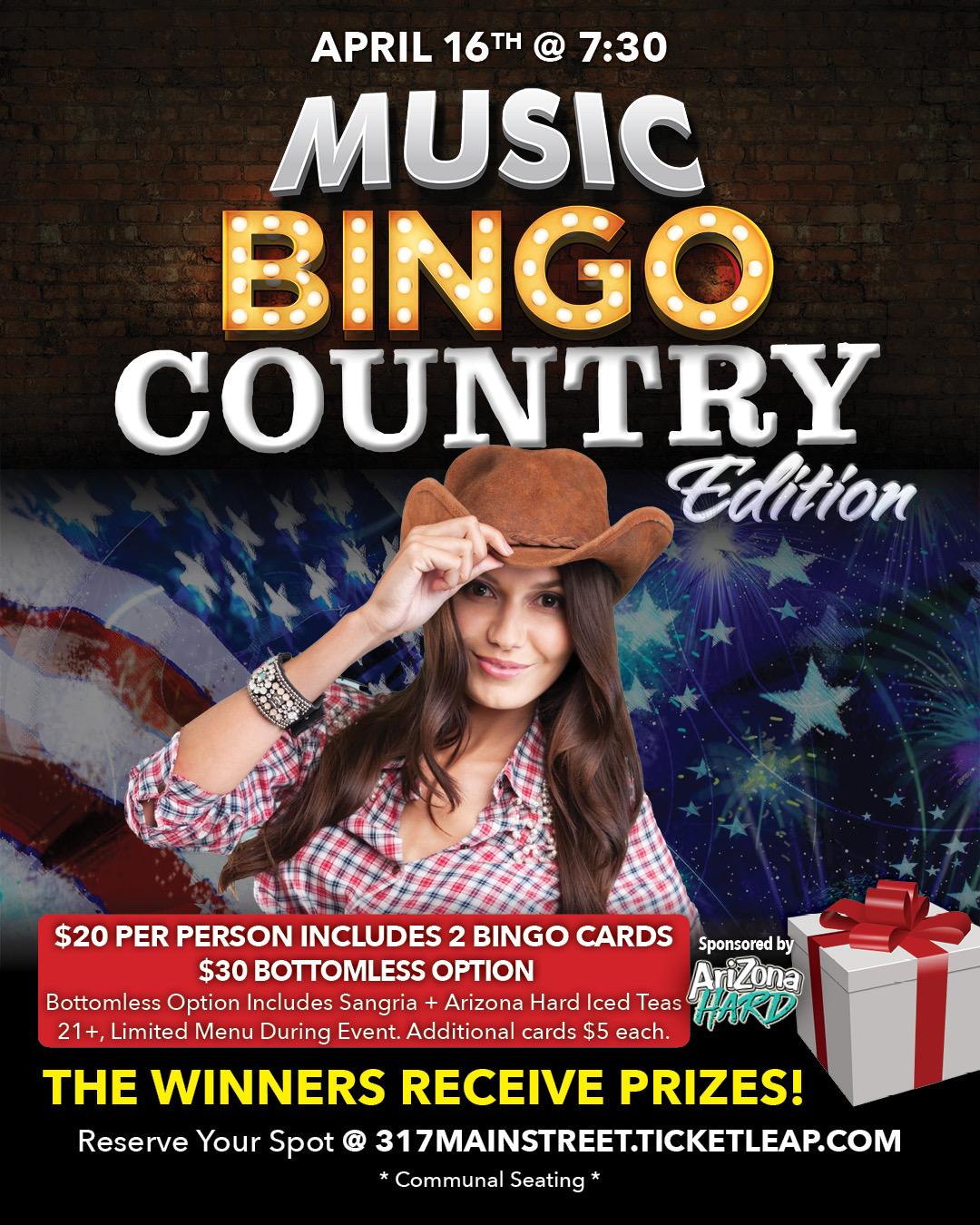 Country Music Bingo at 317! in Farmingdale - Checkout