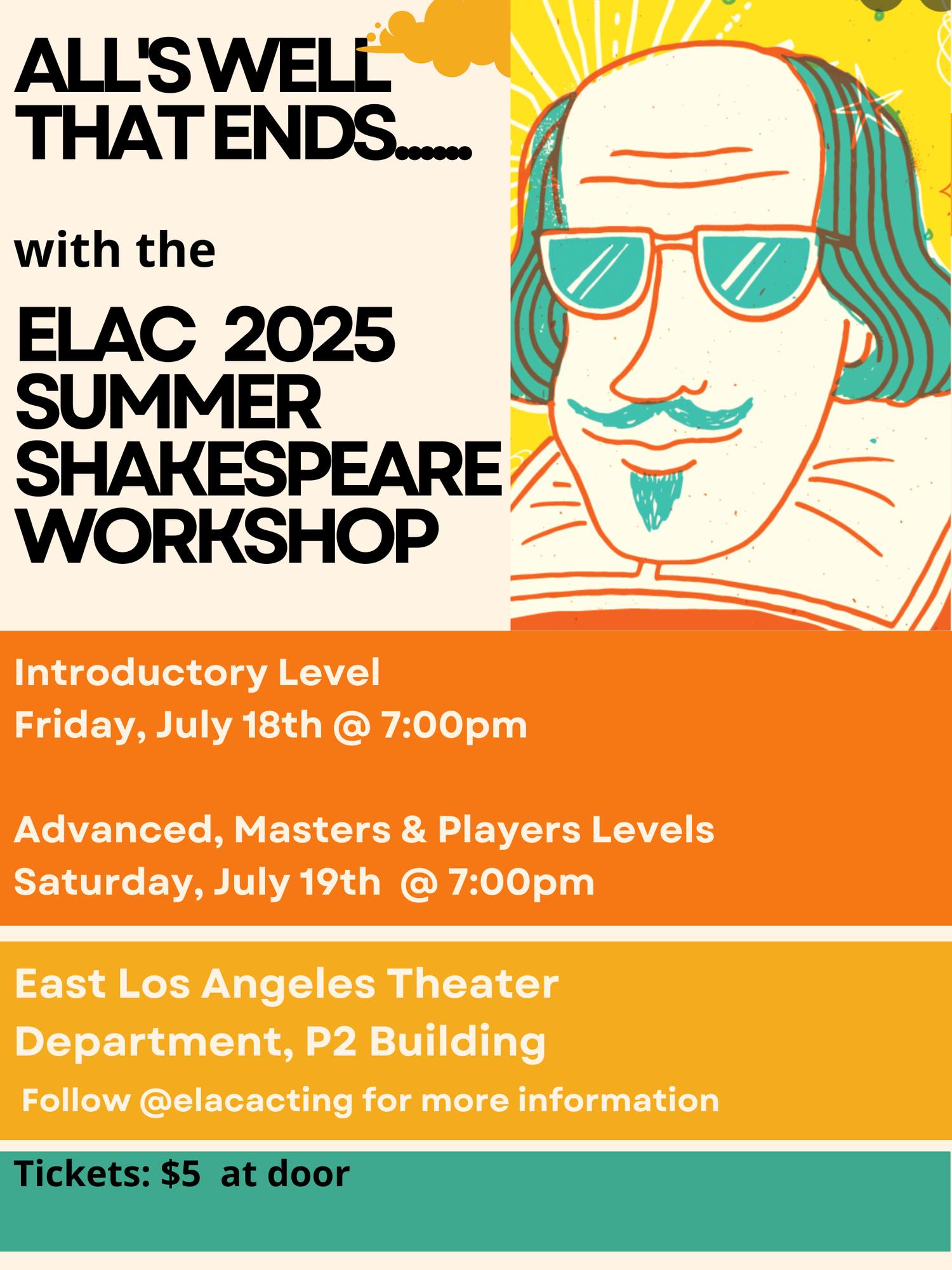 ELAC 2025 Summer Shakespeare Workshop in Monterey Park - Checkout