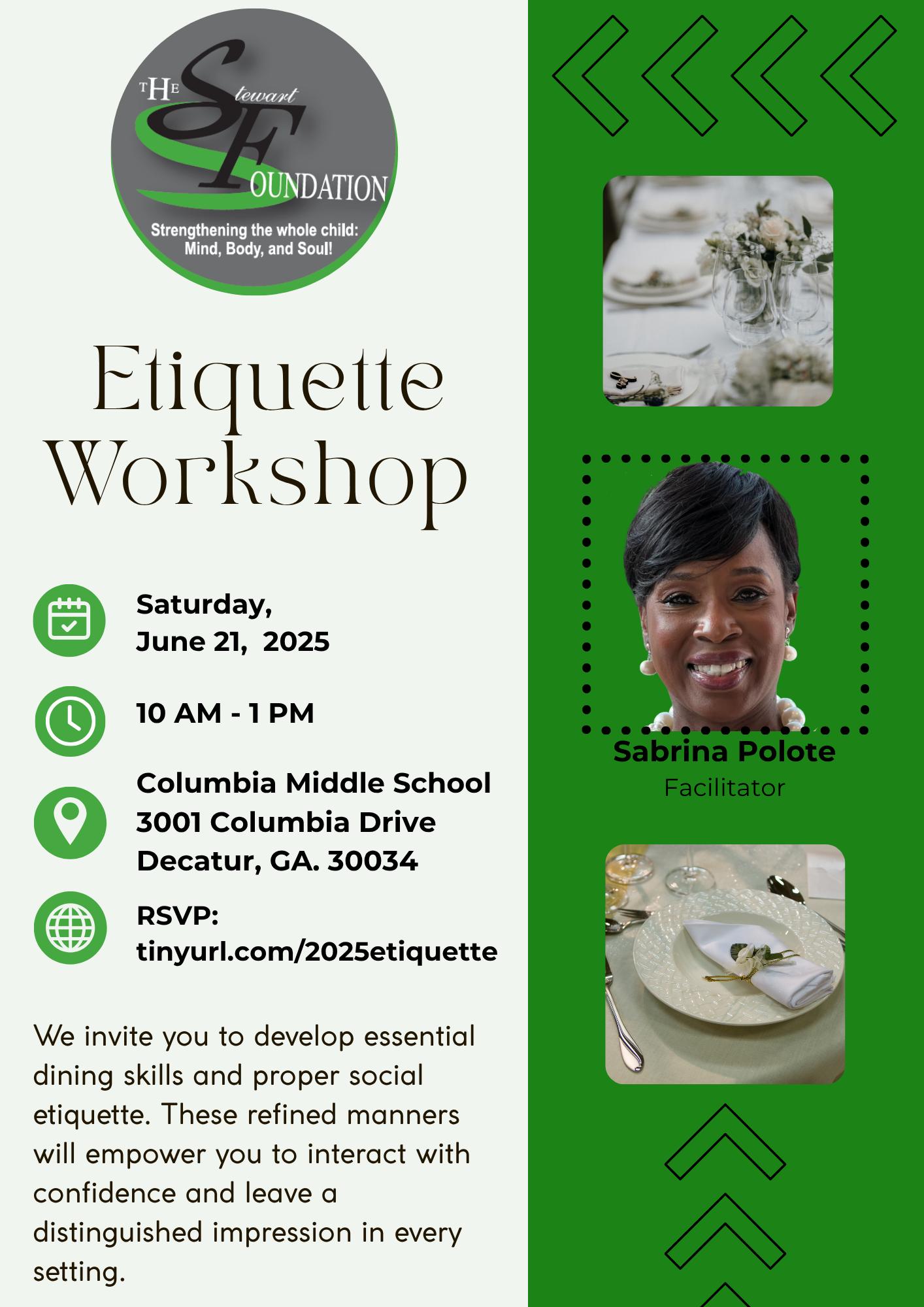 Etiquette Workshop in Decatur - Checkout