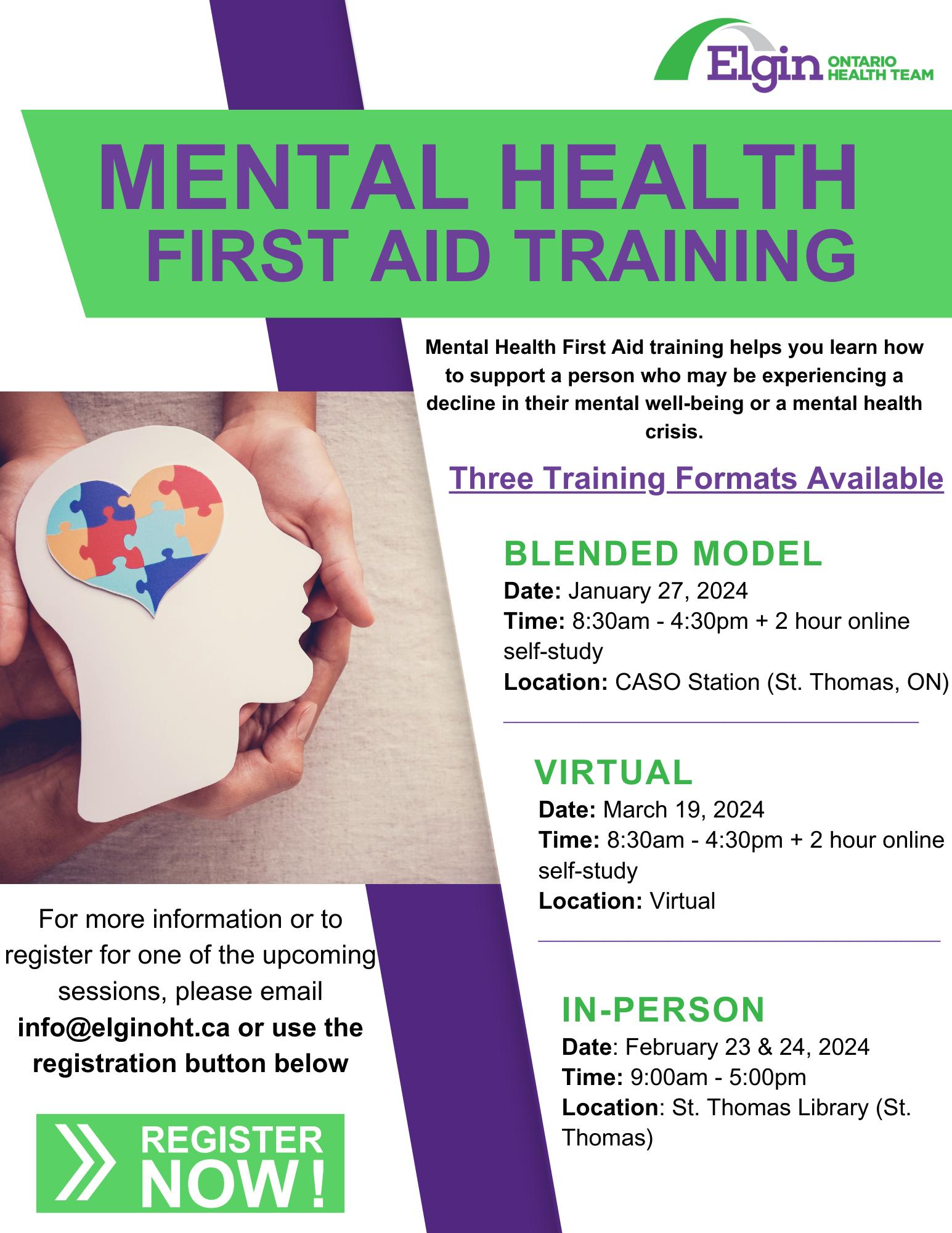 Elgin OHT Hosted Mental Health First Aid Training in St Thomas - Checkout