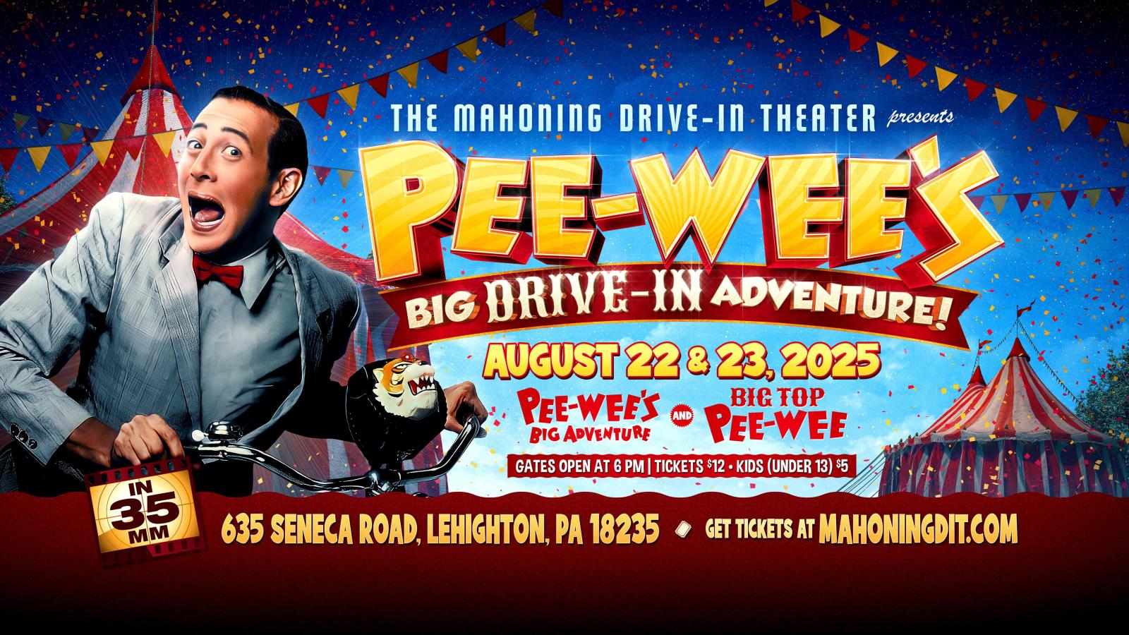 PEE-WEE'S BIG DRIVE-IN ADVENTURE: Big Adventure + Big Top (on 35mm) in ...