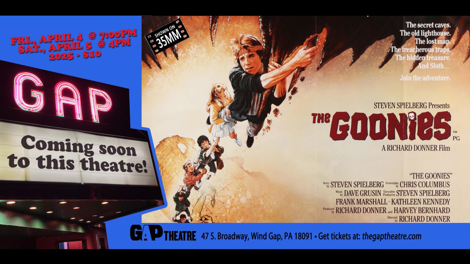 THE GOONIES (1985) in 35mm in Wind Gap - Checkout