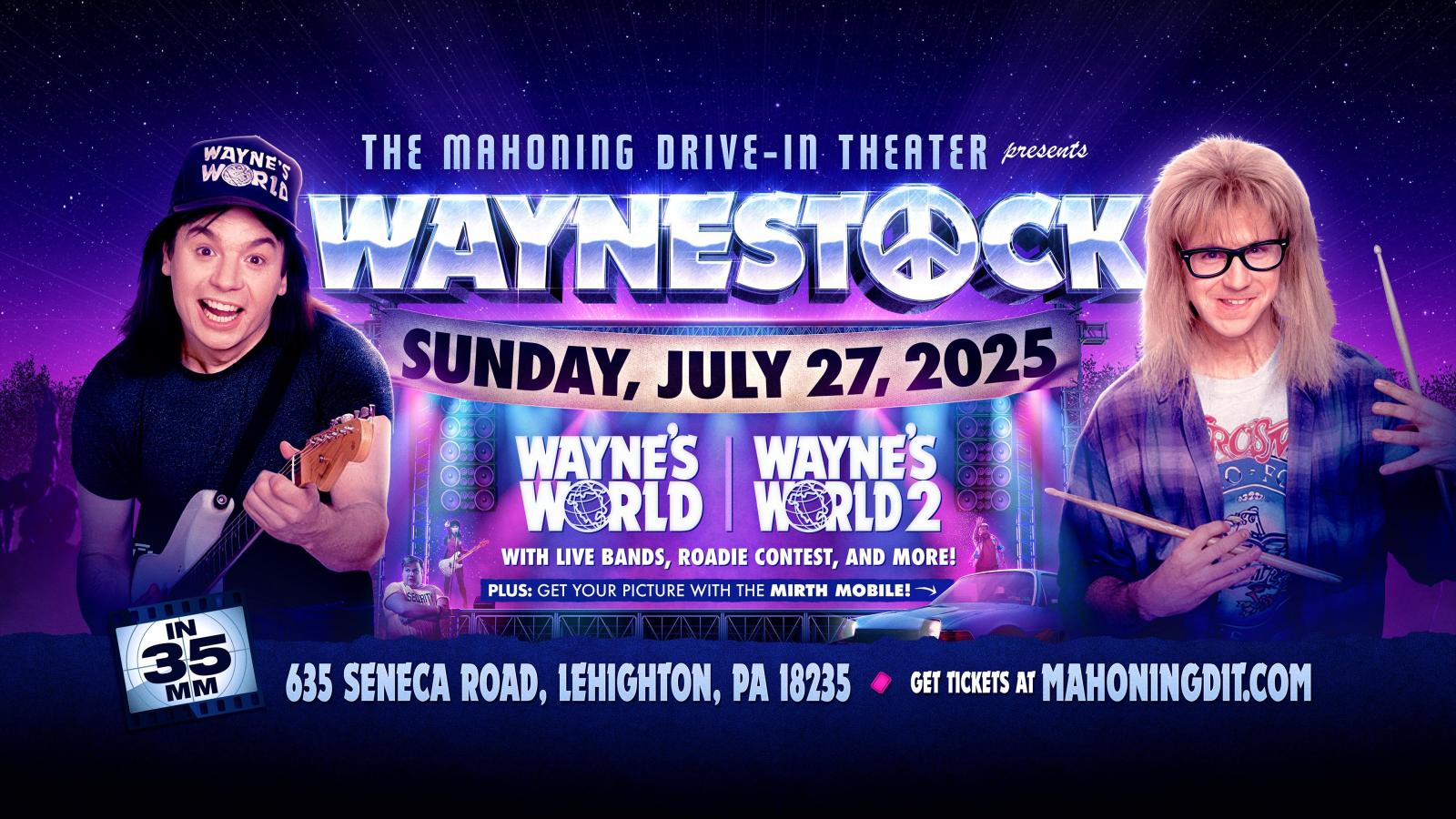 WAYNE-STOCK '25: Wayne's World I & II (on 35mm) + Live Music ...