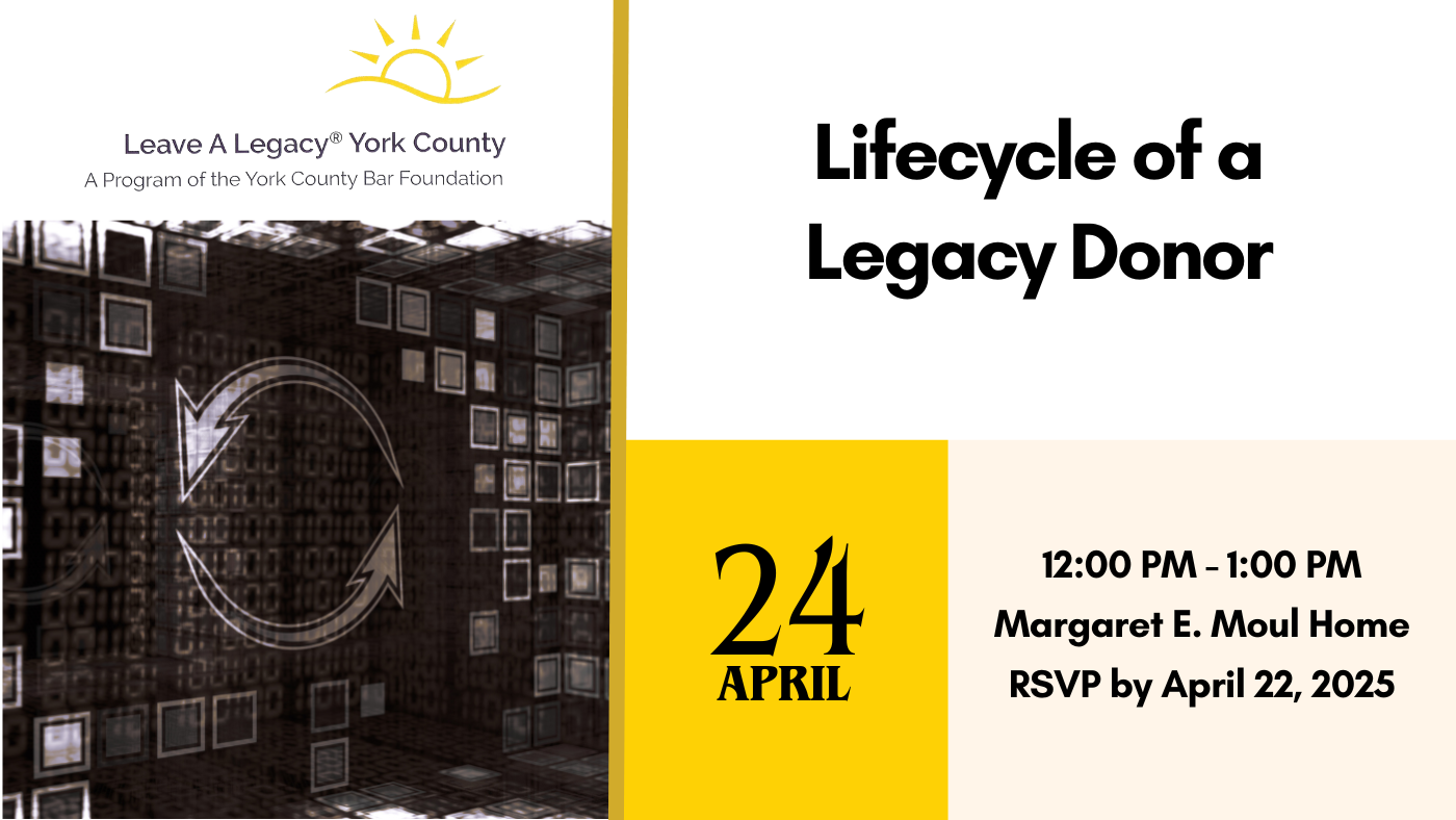 Leave A Legacy presents Lifecycle of a Legacy Donor in York - Checkout