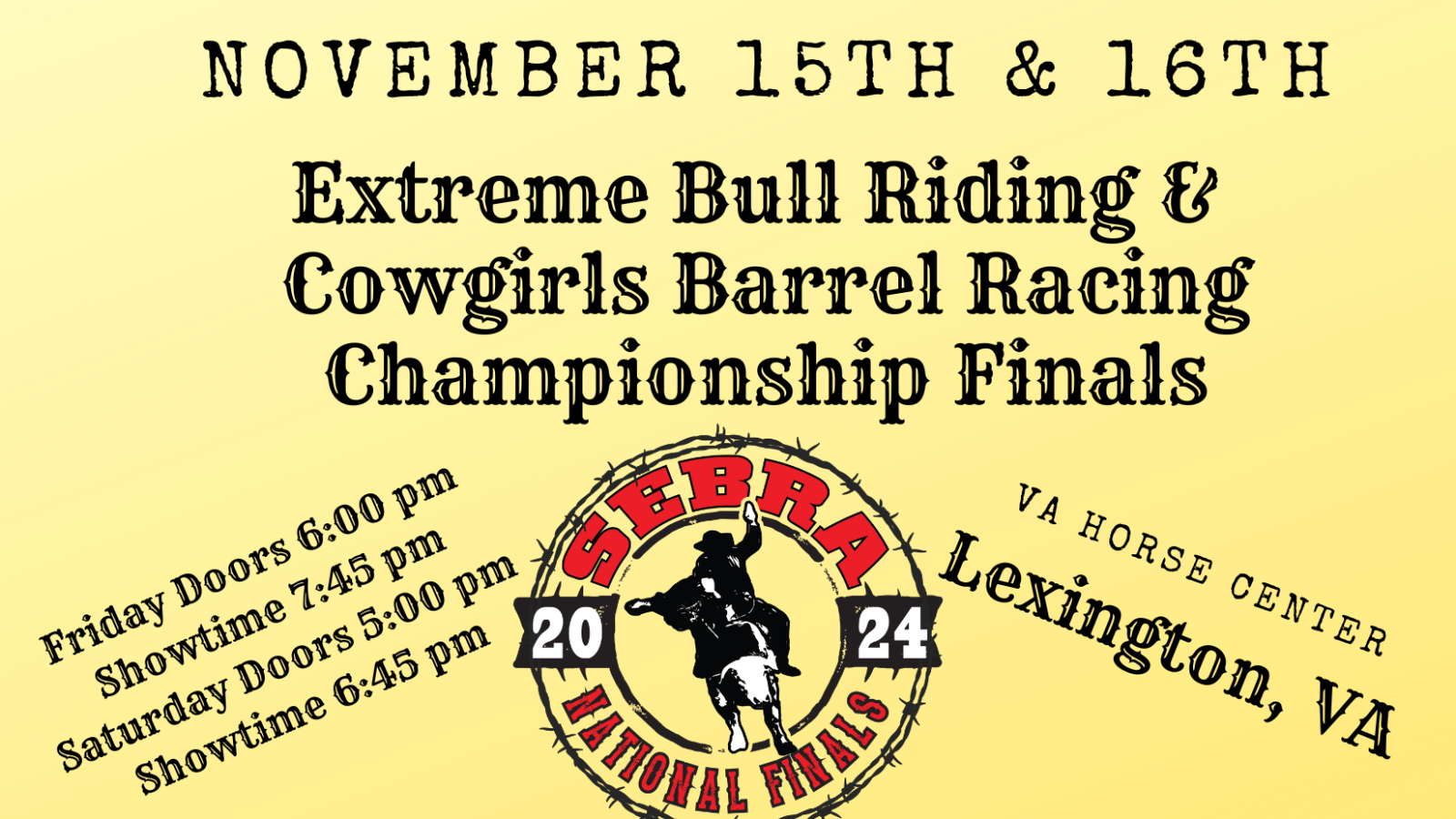 Extreme Bull Riding and Barrel Racing SEBRA National Finals in ...