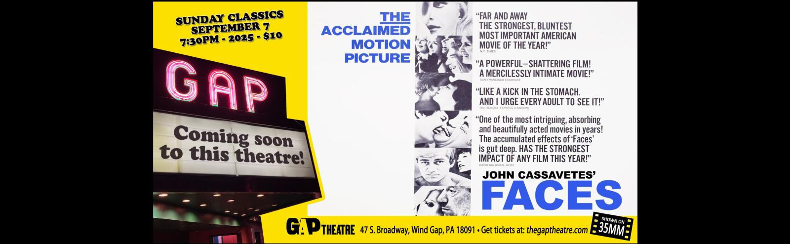 John Cassavetes FACES (1968) in 35mm in Wind Gap - Checkout