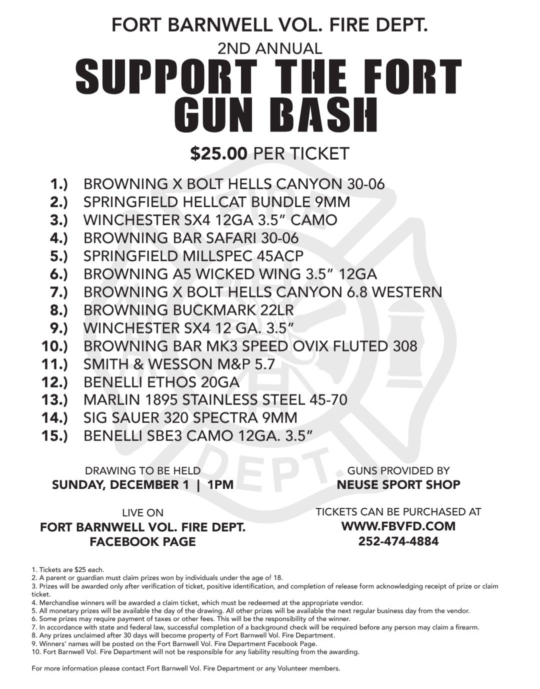 Tickets for Fort Barnwell Vol. Fire Department Gun Bash - 2024 in Dover from TicketLeap