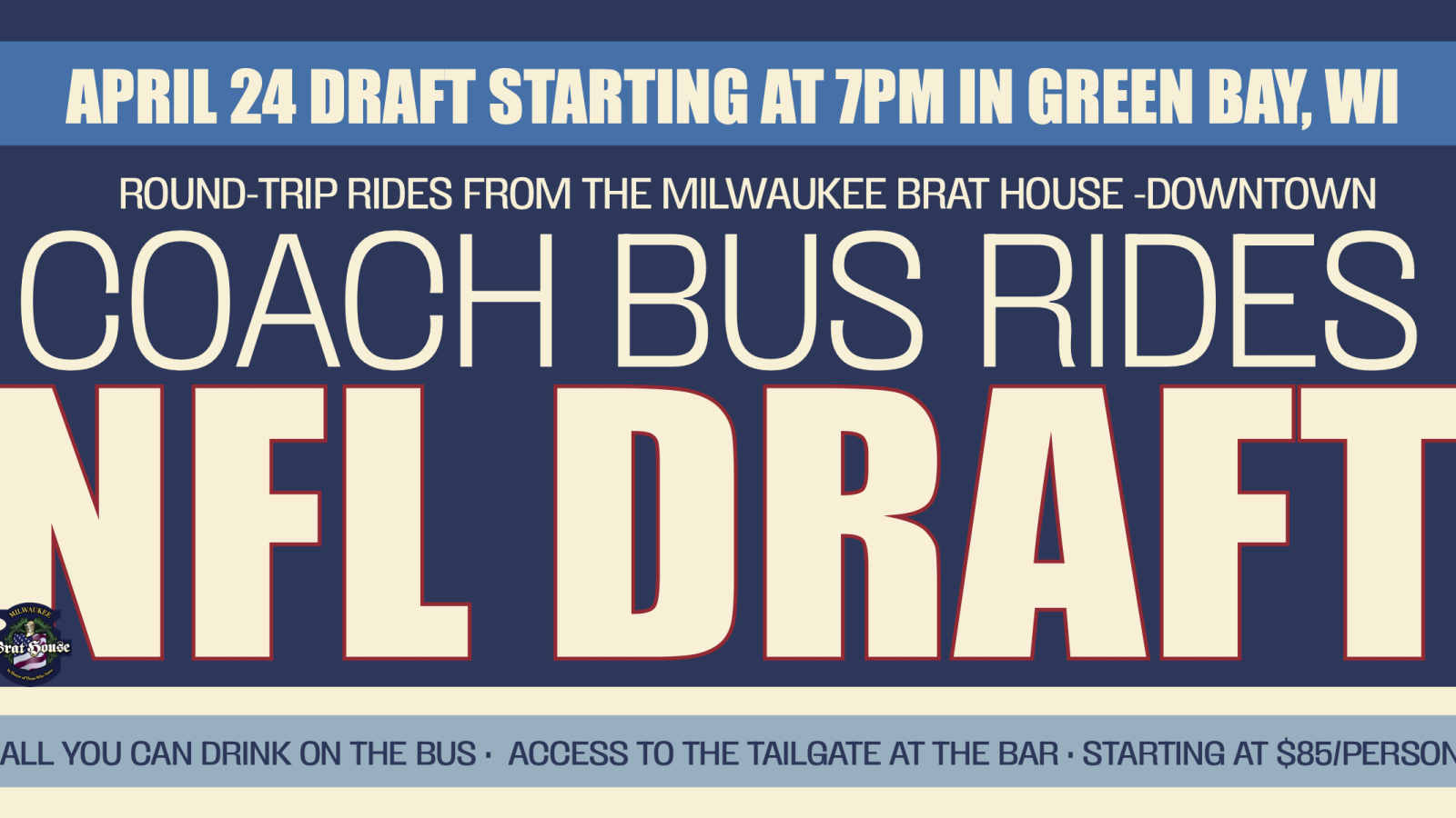 NFL Draft Coach Buses (April 24th) in Green Bay - Checkout