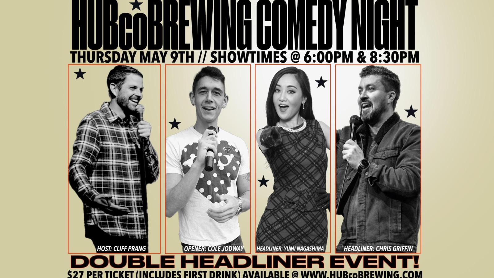 Comedy Night @ HUBco Brewing featuring Yumi Nagashima, Chris Griffin ...