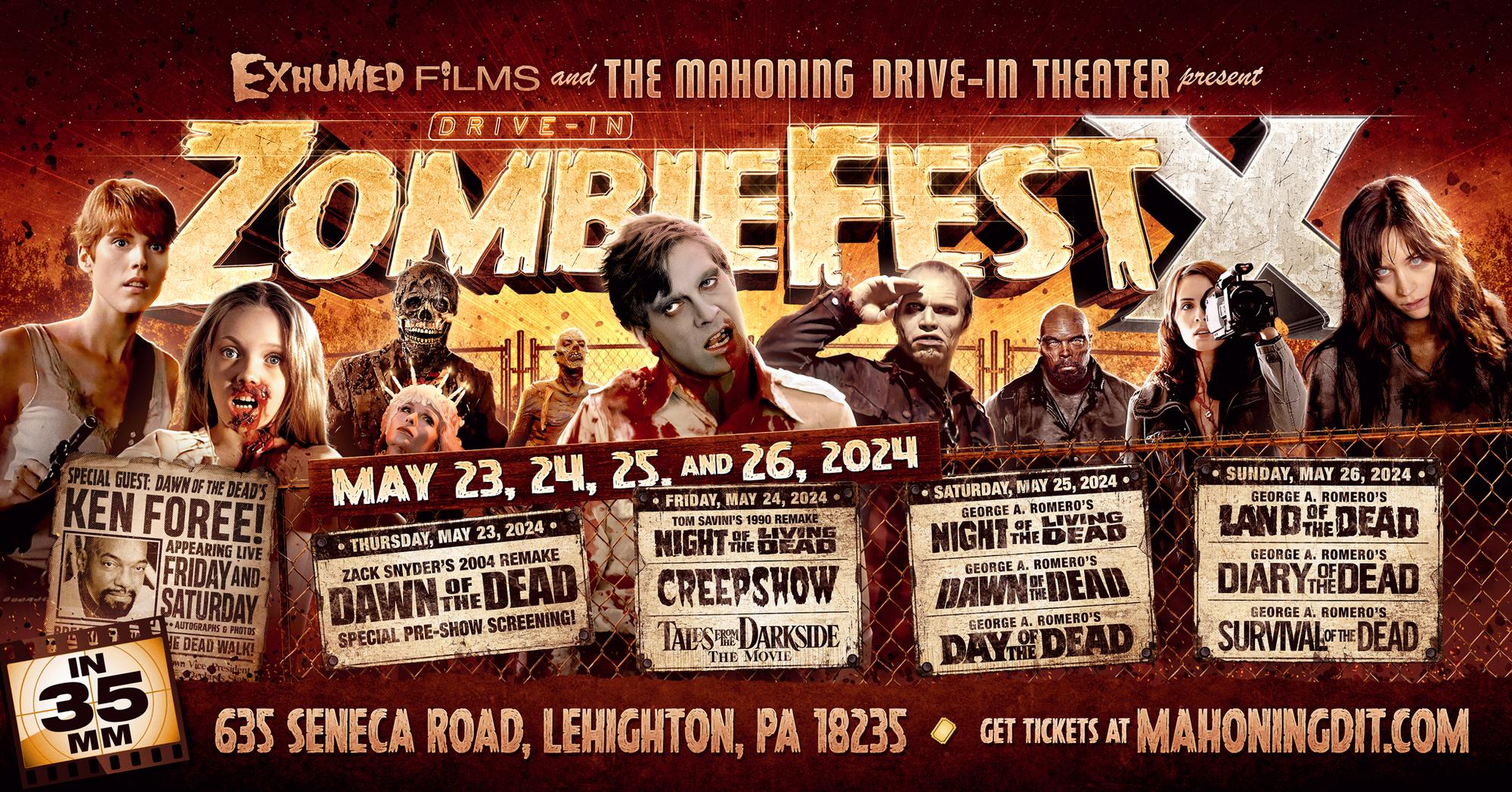 ZOMBIE-FEST X w/ Ken Foree Live! (4 Nights. All 35mm*) in Lehighton ...