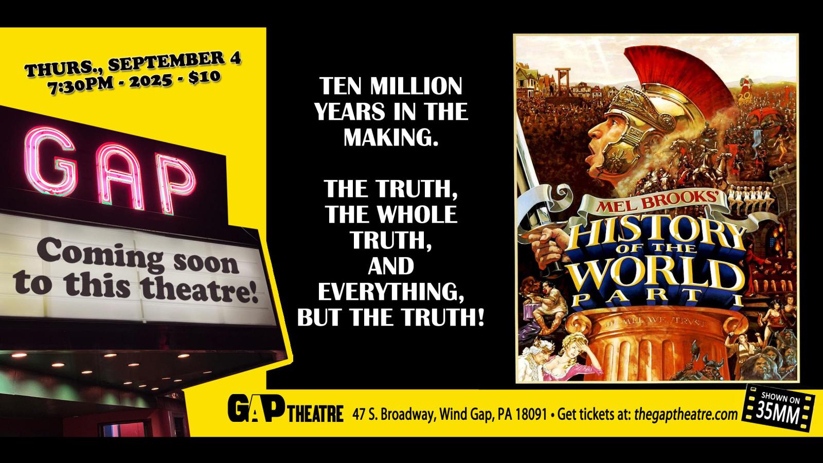 HISTORY OF THE WORLD: PART 1 (1981) on 35mm in Wind Gap - Checkout