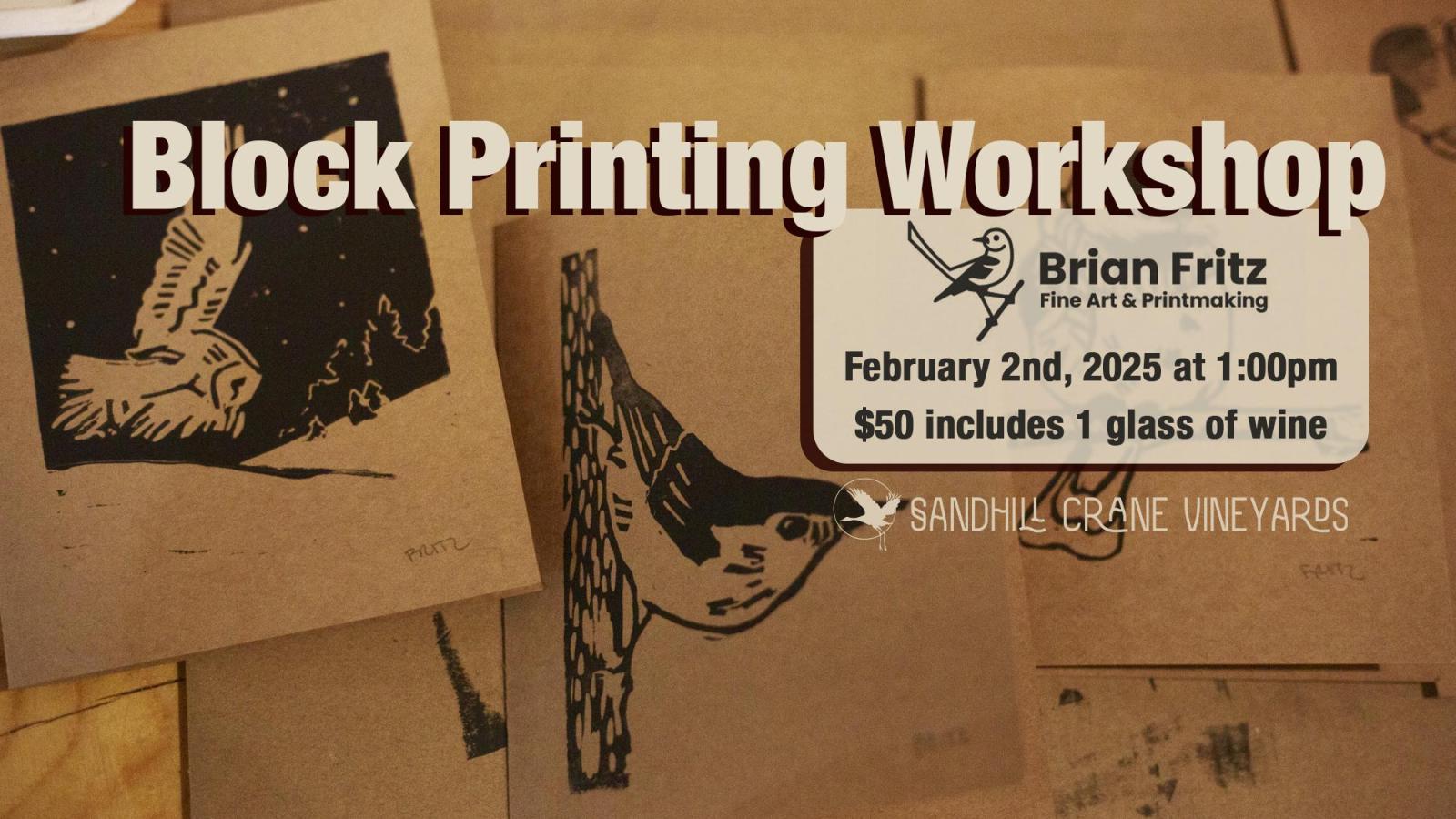 Block Printing Workshop with Brian Fritz Fine Art in Jackson - Checkout