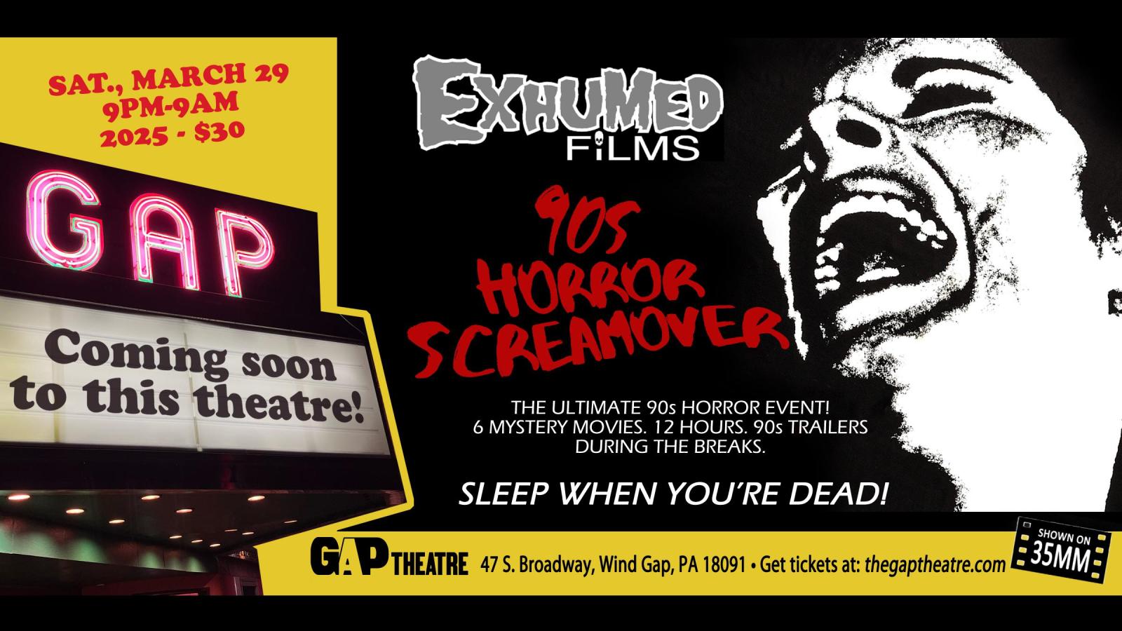Exhumed Films presents 90s HORROR SCREAMOVER - The Ultimate 12 hour 90s ...