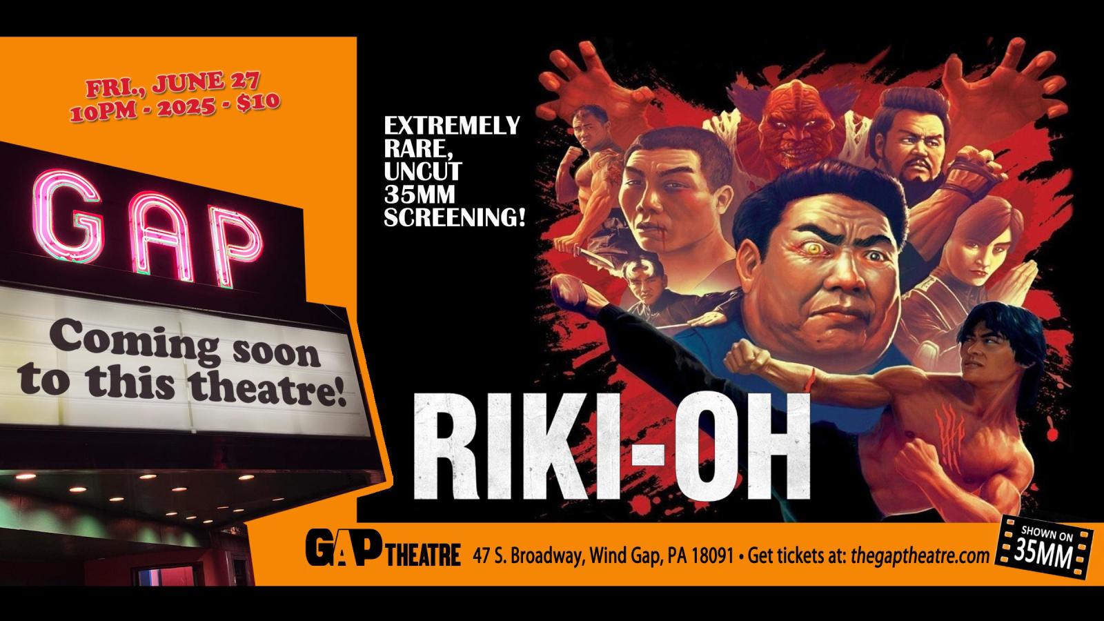 RIKI-OH - THE STORY OF RICKY (1991) on 35mm in Wind Gap - Checkout