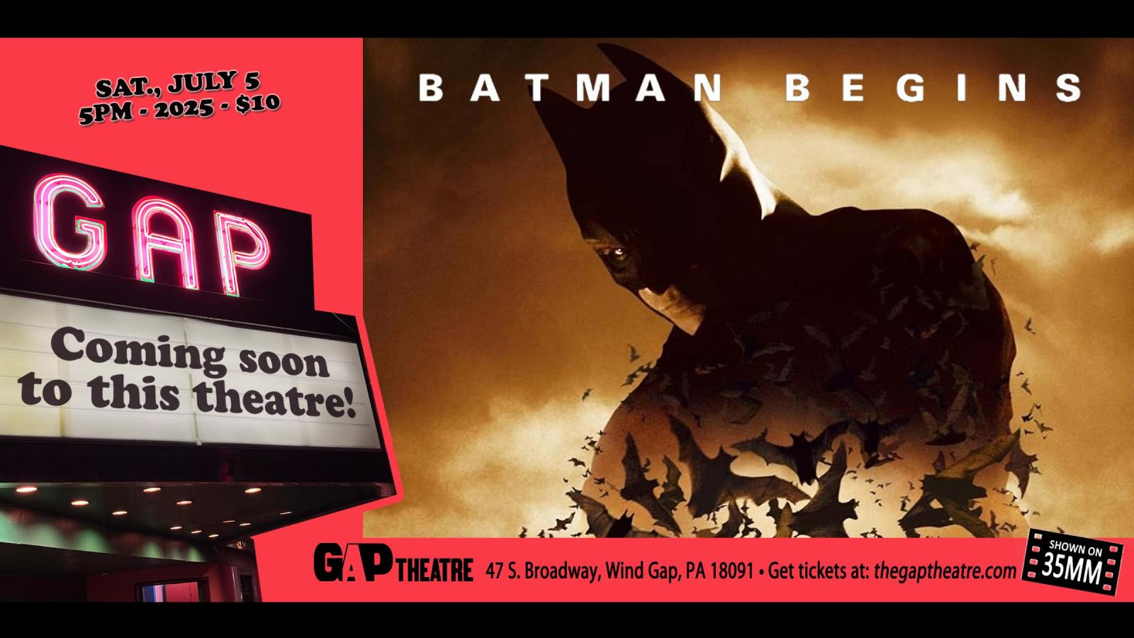 BATMAN BEGINS (2005) in 35mm in Wind Gap - Checkout
