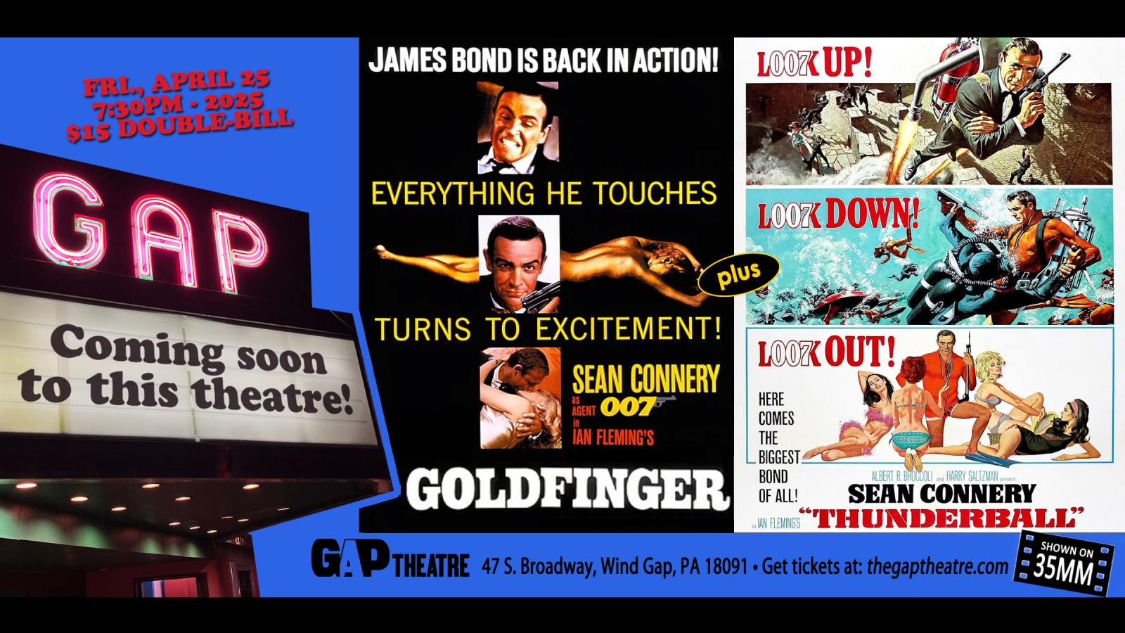 SEAN CONNERY is 007 in GOLDFINGER (1964) & THUNDERBALL (1965) double ...
