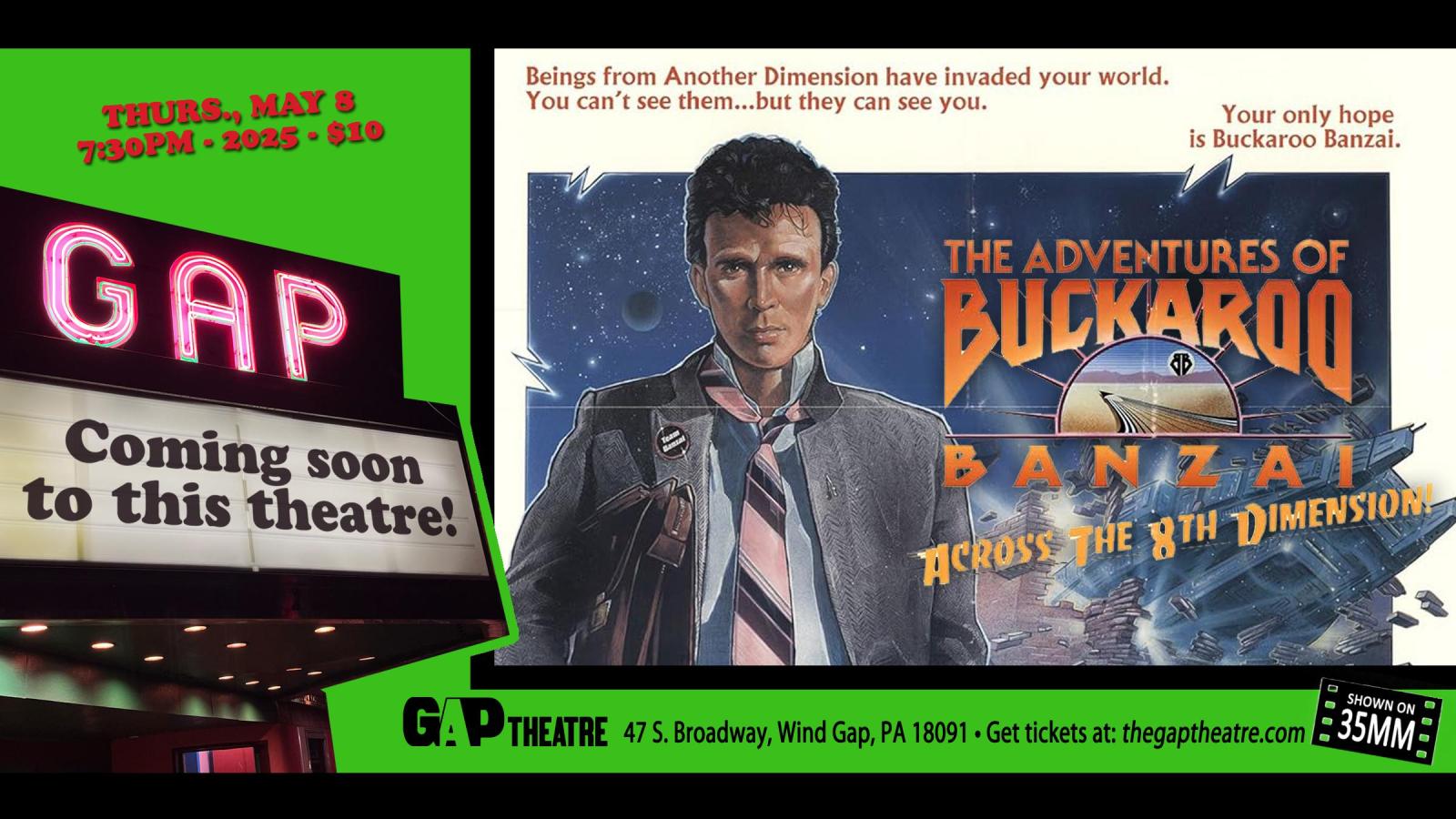 ADVENTURES OF BUCKAROO BANZAI (1984) in 35mm in Wind Gap - Checkout