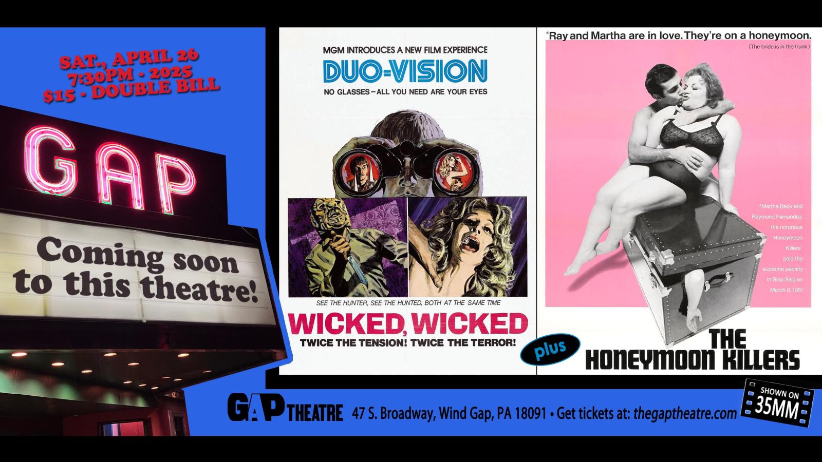 WICKED WICKED (1973) & THE HONEYMOON KILLERS (1970) 35mm double-bill in ...